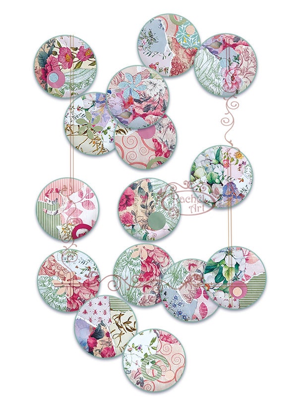 Circles Stickers, Printable, Digital Download, Magnets, Scrapbooking ...