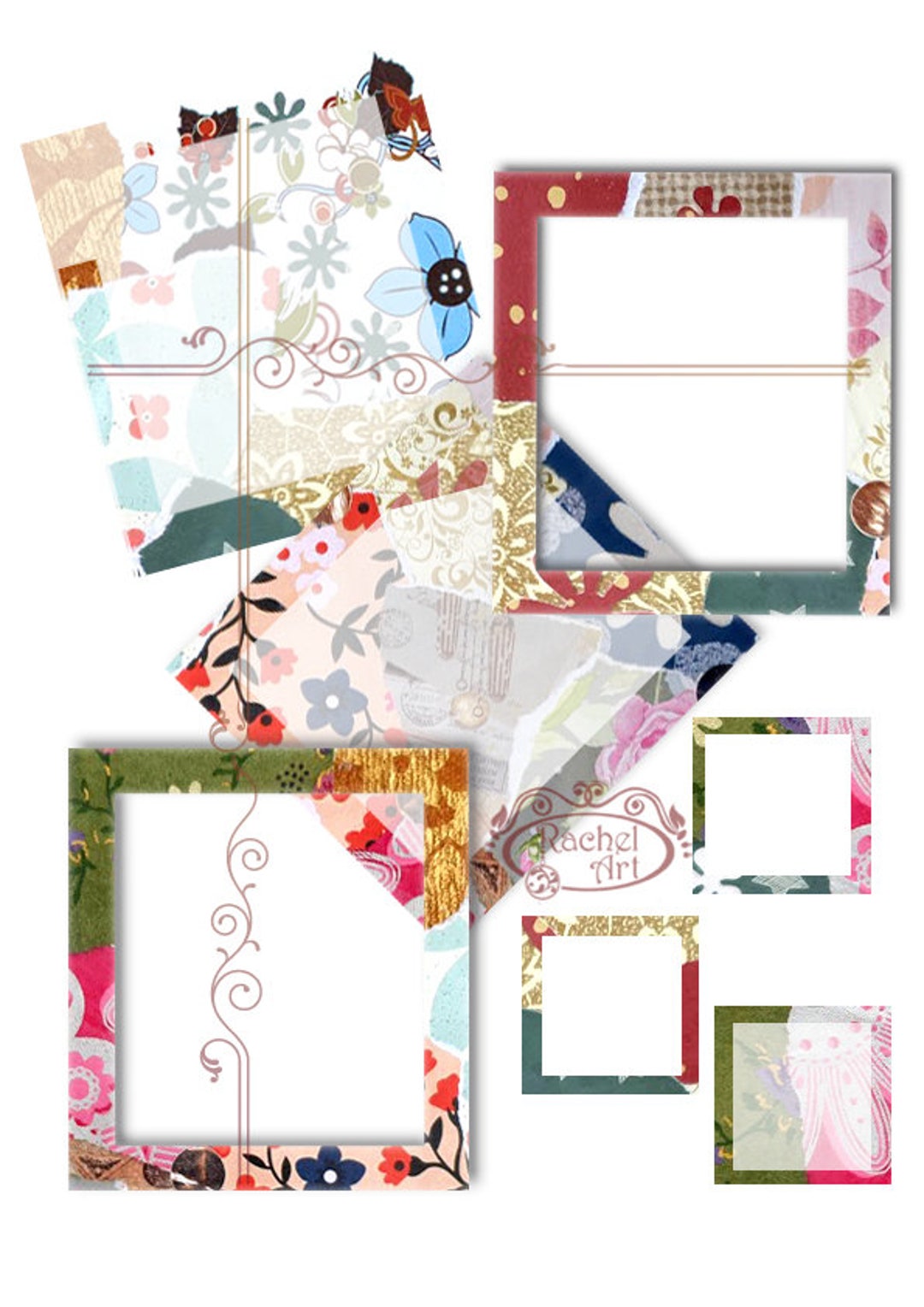 Memo Cards, Printable Digital Download, Scrapbooking, Abstract Art ...
