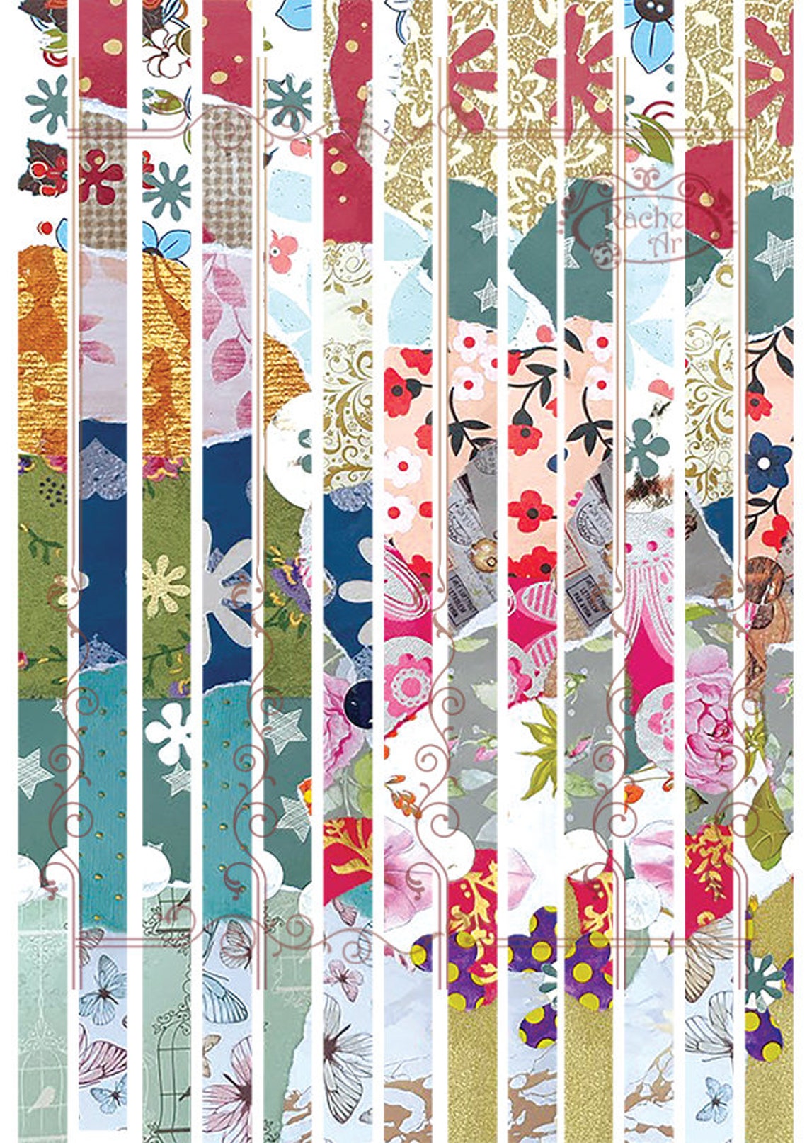 Printable Washi-tape Strips, Digital Downloads, Scrapbooking, Collage ...