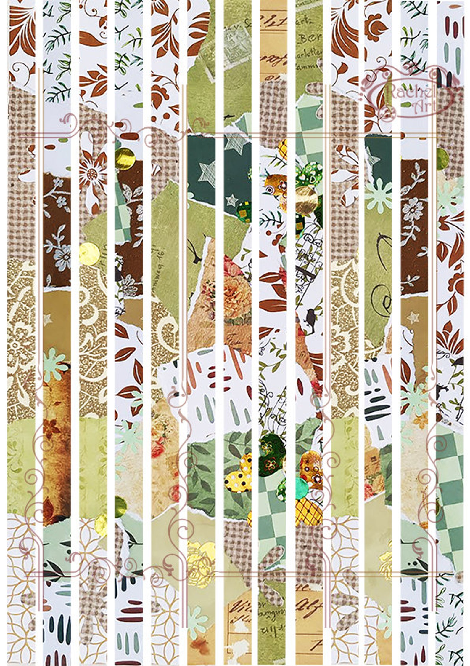 Washi-tape Strips, Digital Printable, Scrapbooking, Magnets, Collage ...