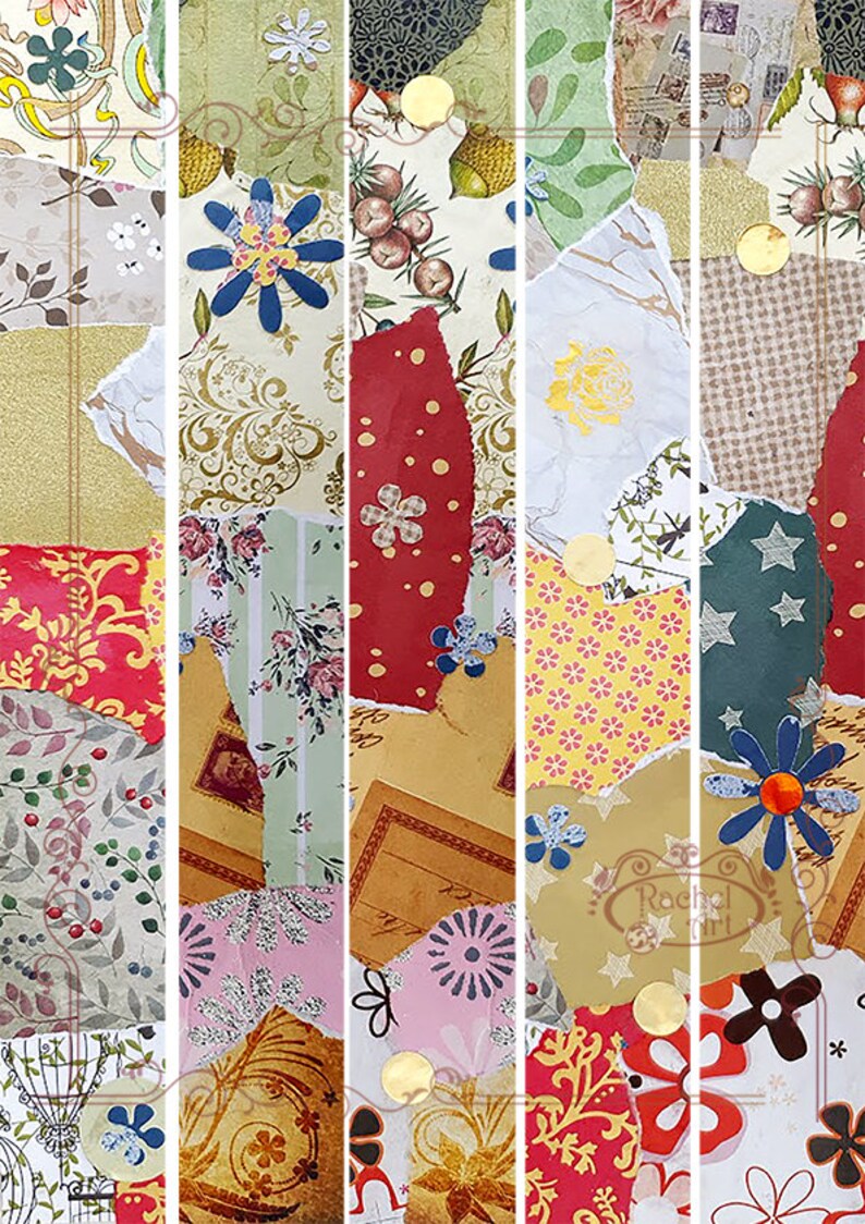 Colorful Journal Border Strips: Printable Collage Paper Craft (digital ...