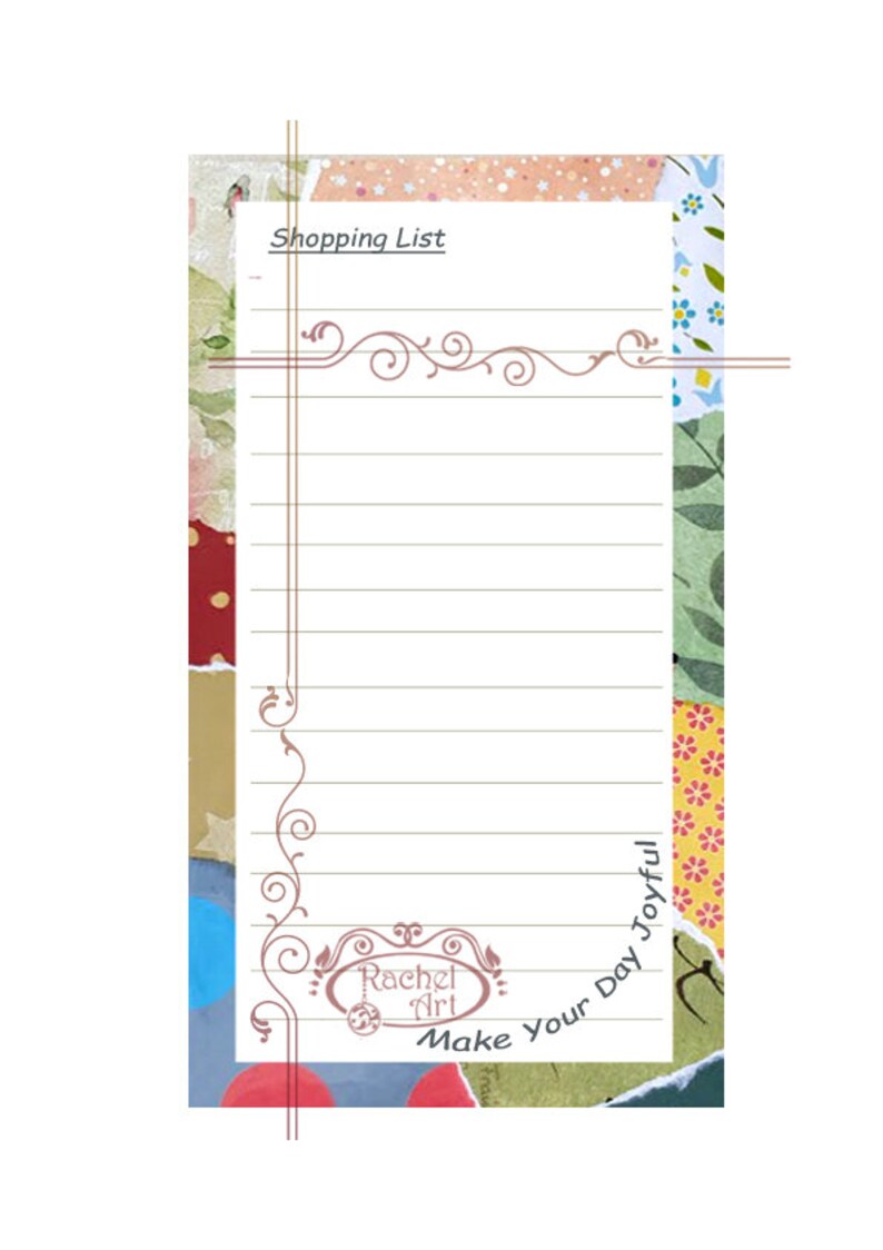Printable Shopping List, Digital Download, to Do List, Scrapbooking ...