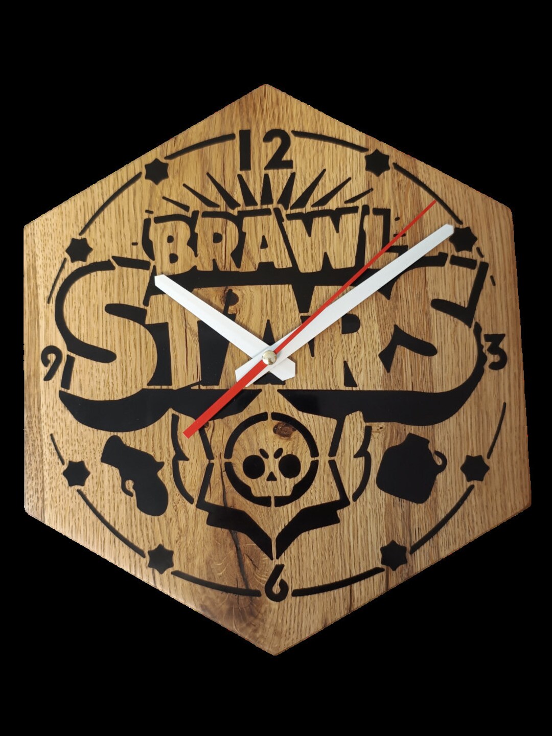 Wall Clock, Wooden Clock, Brawl Stars Clock, Brawl Stars Design, Kids ...
