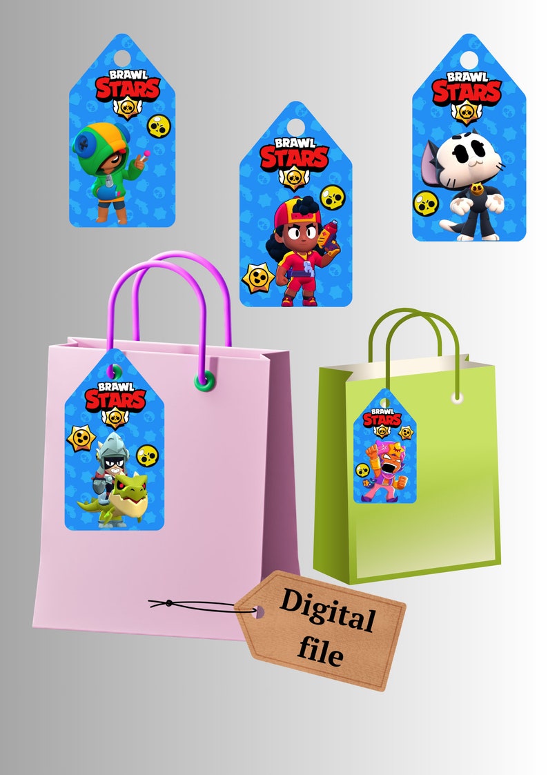 Gift Tags, Brawl Stars, Brawl Stars Party, Thank You Cards, Digital ...