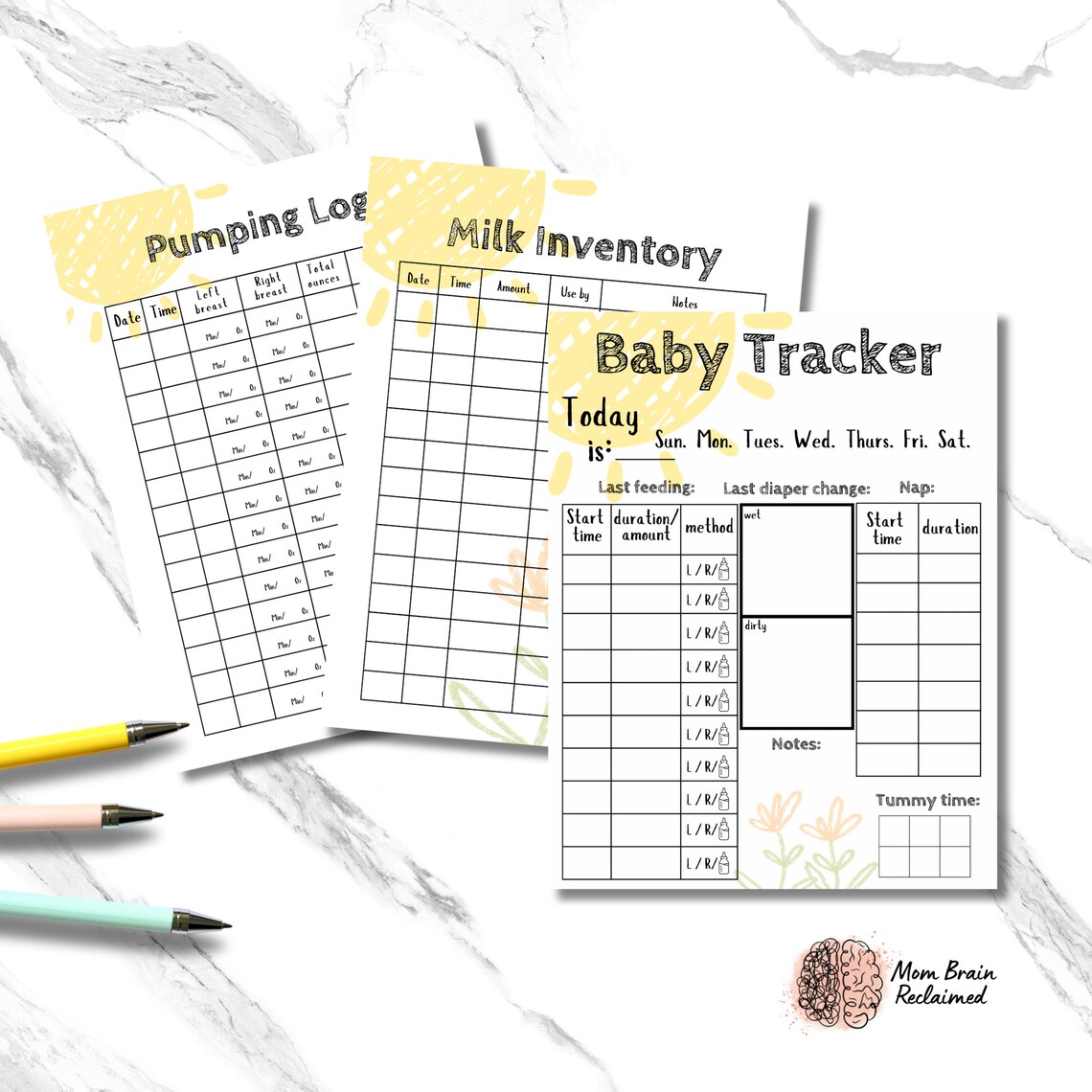 Printable Baby Tracker Bundle; Digital Download Newborn Infant Tracker ...