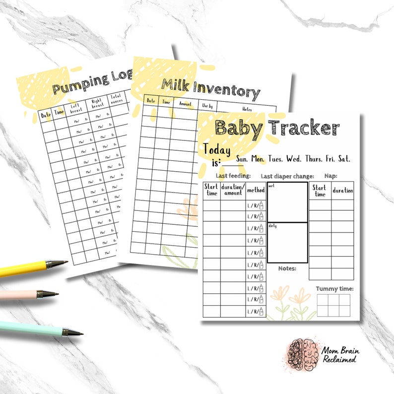 Printable Baby Tracker Bundle; Digital Download Newborn Infant Tracker ...