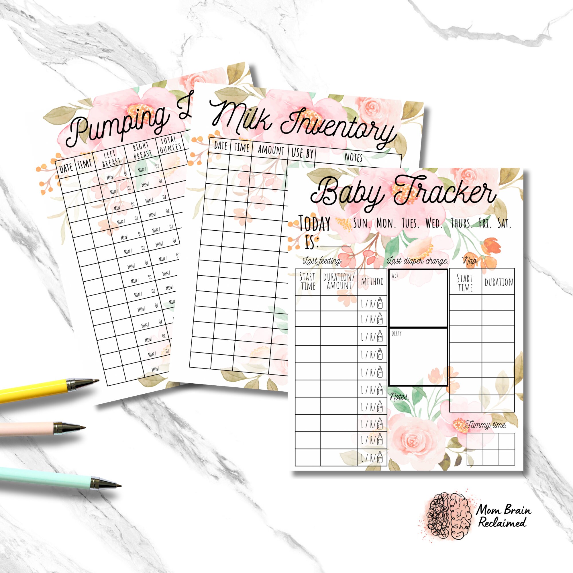 Printable Baby Tracker Bundle Digital Download Newborn Infant Tracker ...