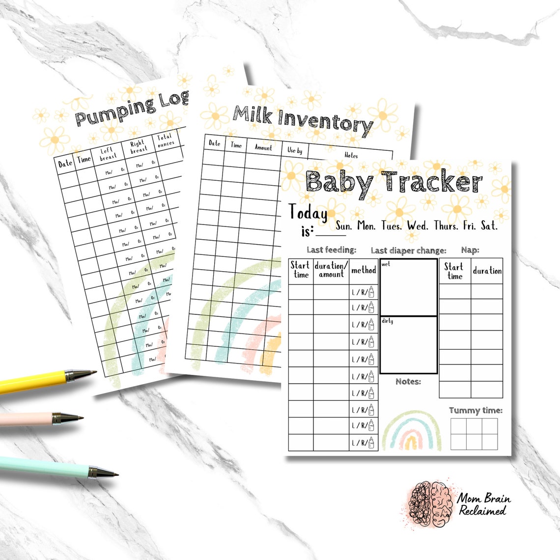 Printable Baby Tracker Bundle; Digital Download Newborn Infant Tracker ...