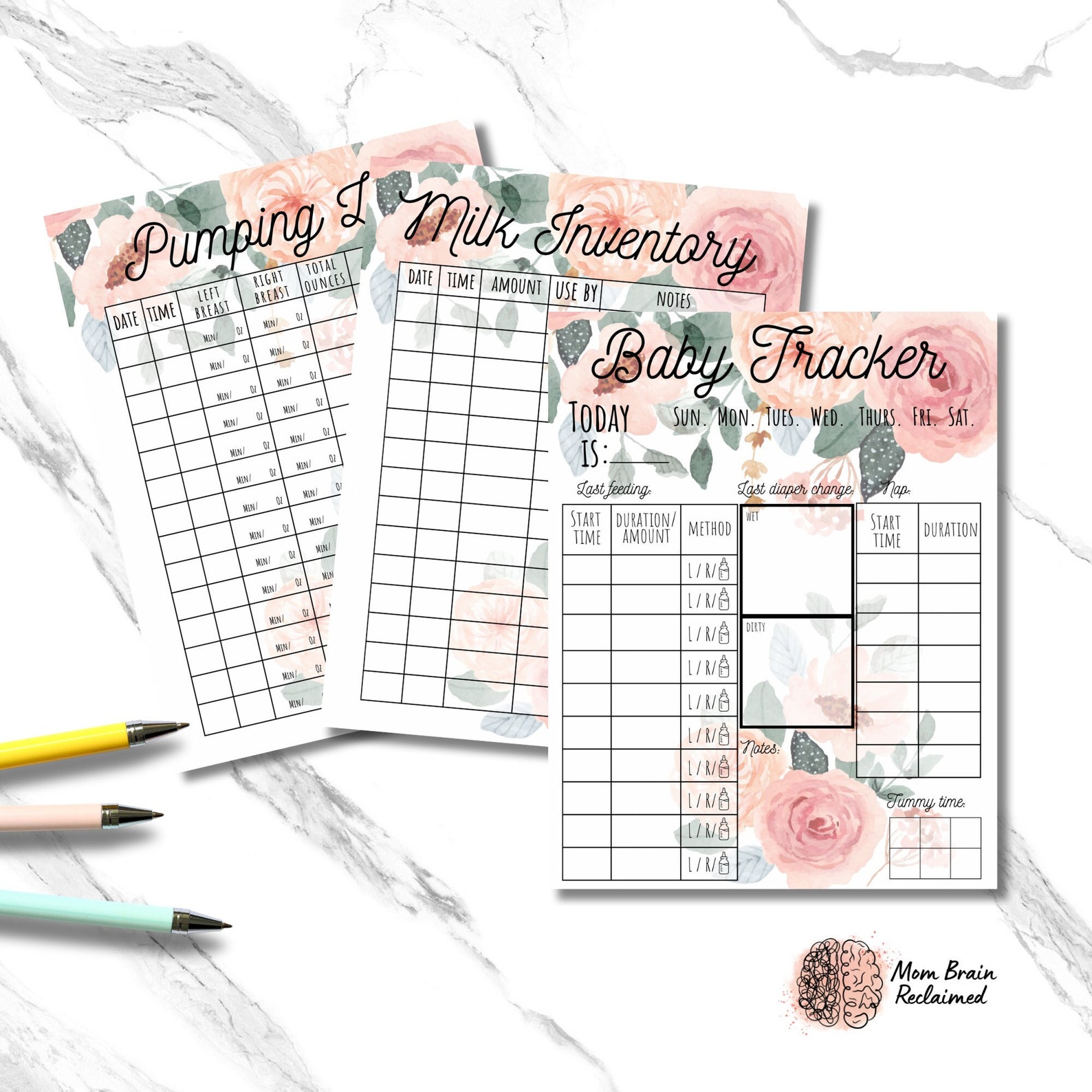 Printable Baby Tracker Bundle; Digital Download Newborn Infant Tracker ...