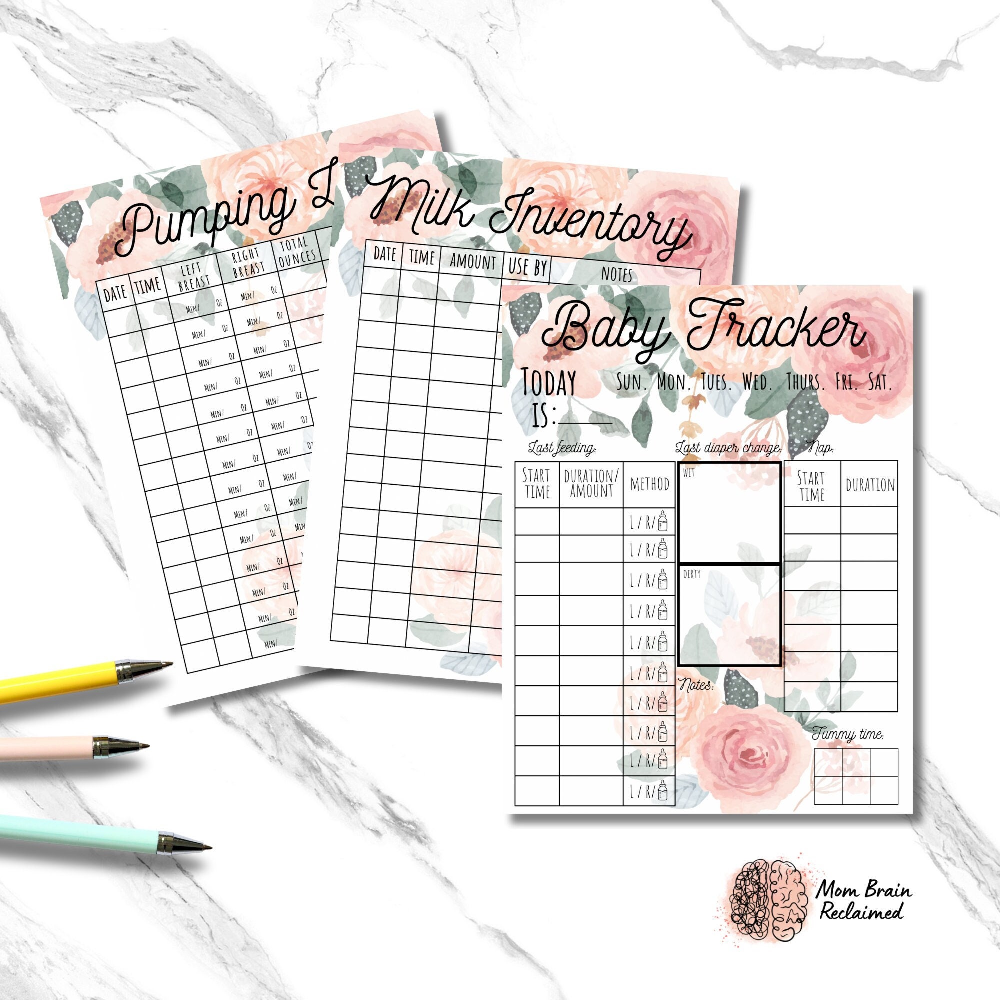 Printable Baby Tracker Bundle Digital Download Newborn Infant Tracker ...