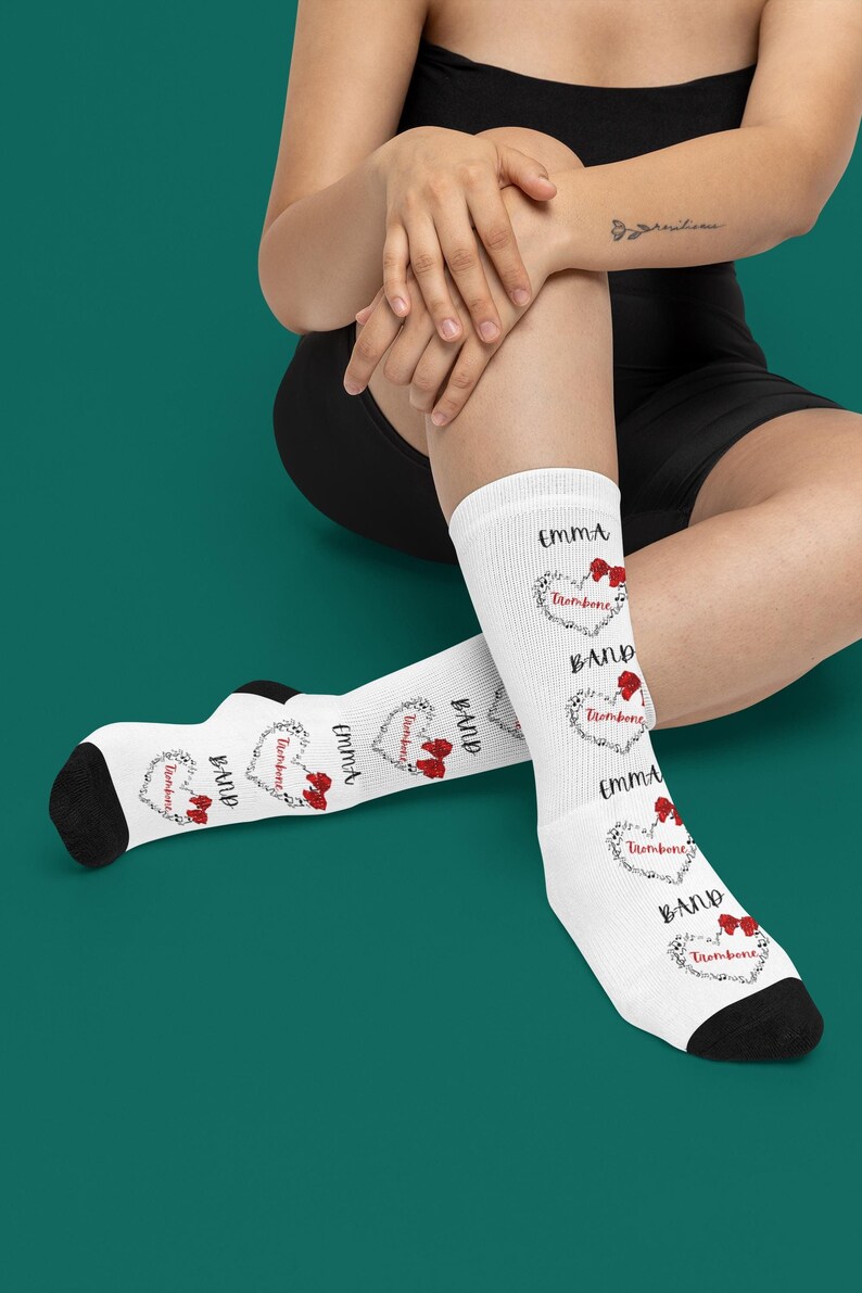 Custom Marching Band Bow Socks Custom Band Socks, Personalized Band ...