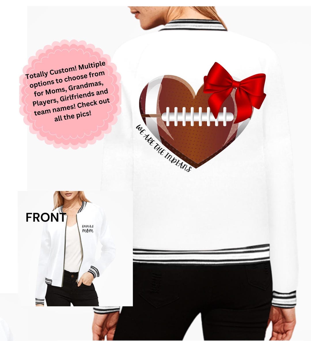 Custom Football Womens Varsity Jacket-custom Football Jackets ...