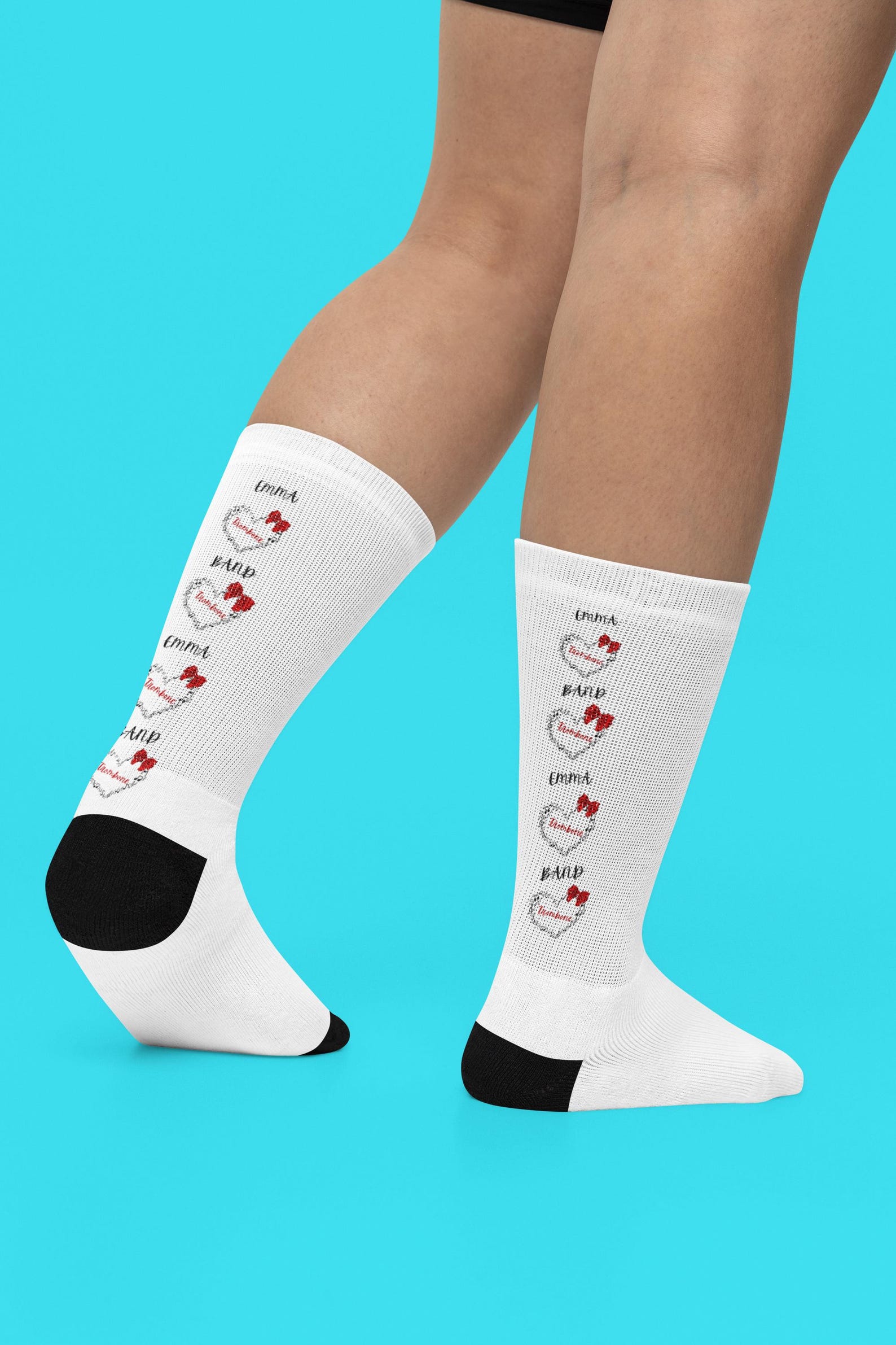 Custom Marching Band Bow Socks Custom Band Socks, Personalized Band ...