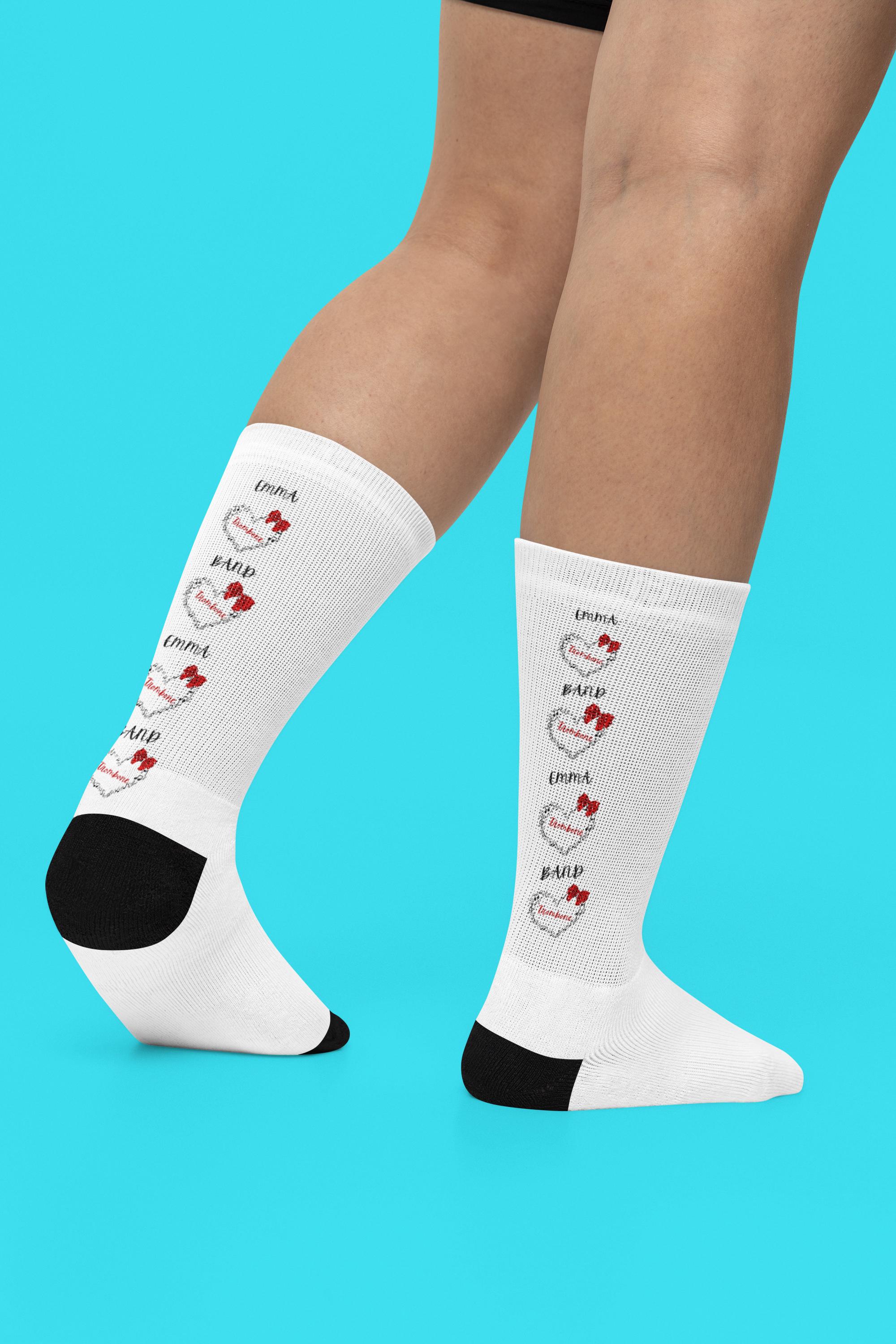 Custom Marching Band Bow Socks Custom Band Socks, Personalized Band ...