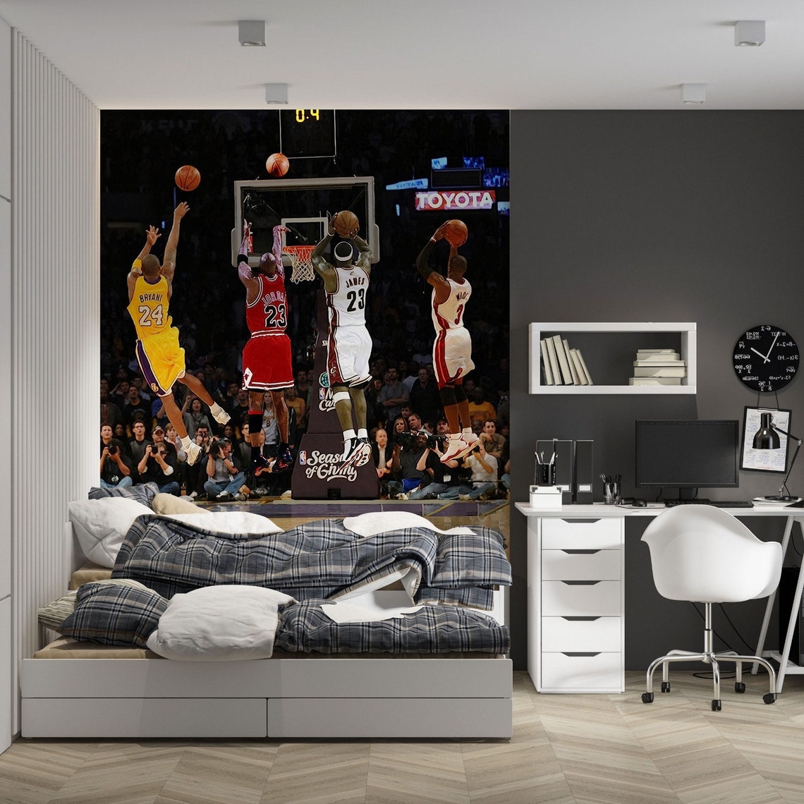 Basketball Themed Wallpaper, Sport Themed Teenage Room Mural ...