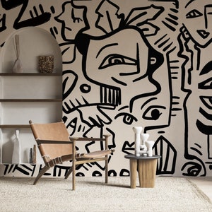 Abstract Removable Mural, Aesthetic Design Wallpaper, Bedroom Decor ...