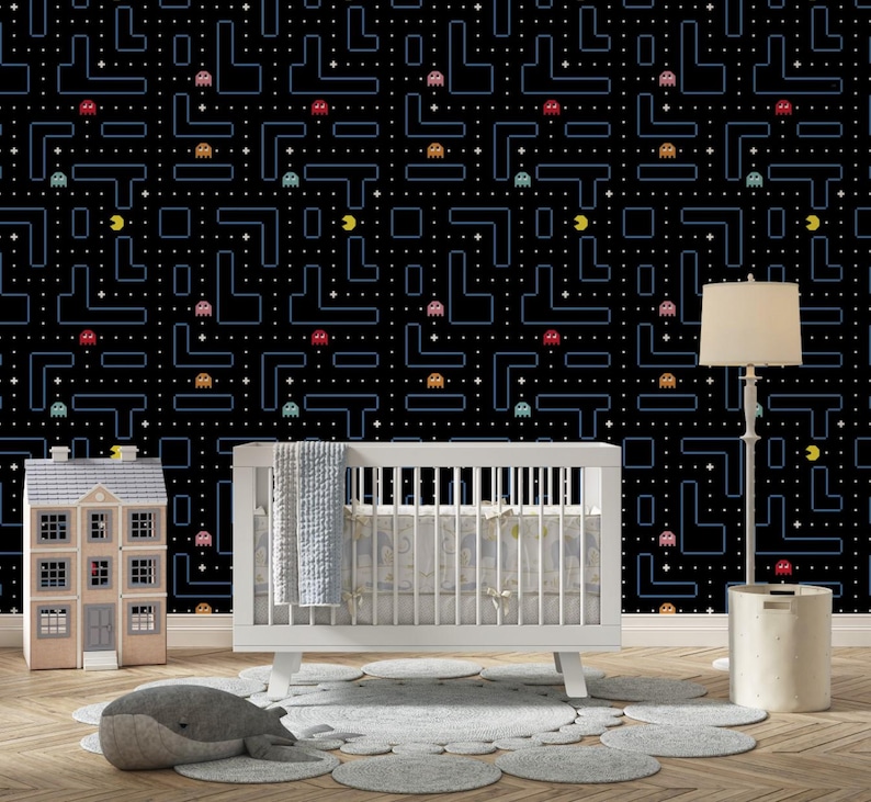 Video Games Themed Wallpaper Design for Kids Room-concept Mural Design ...