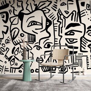 Abstract Removable Mural, Aesthetic Design Wallpaper, Bedroom Decor ...