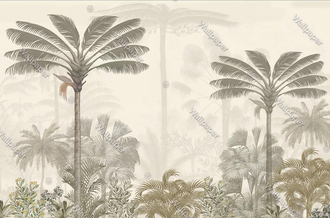 White and Forest Themed Wallpaper Design for Home Decor-floral Design ...