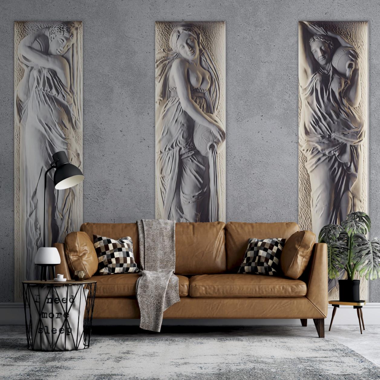 3D Art Design Wallpaper for Home Decor-abstract Human Look Stone Mural ...