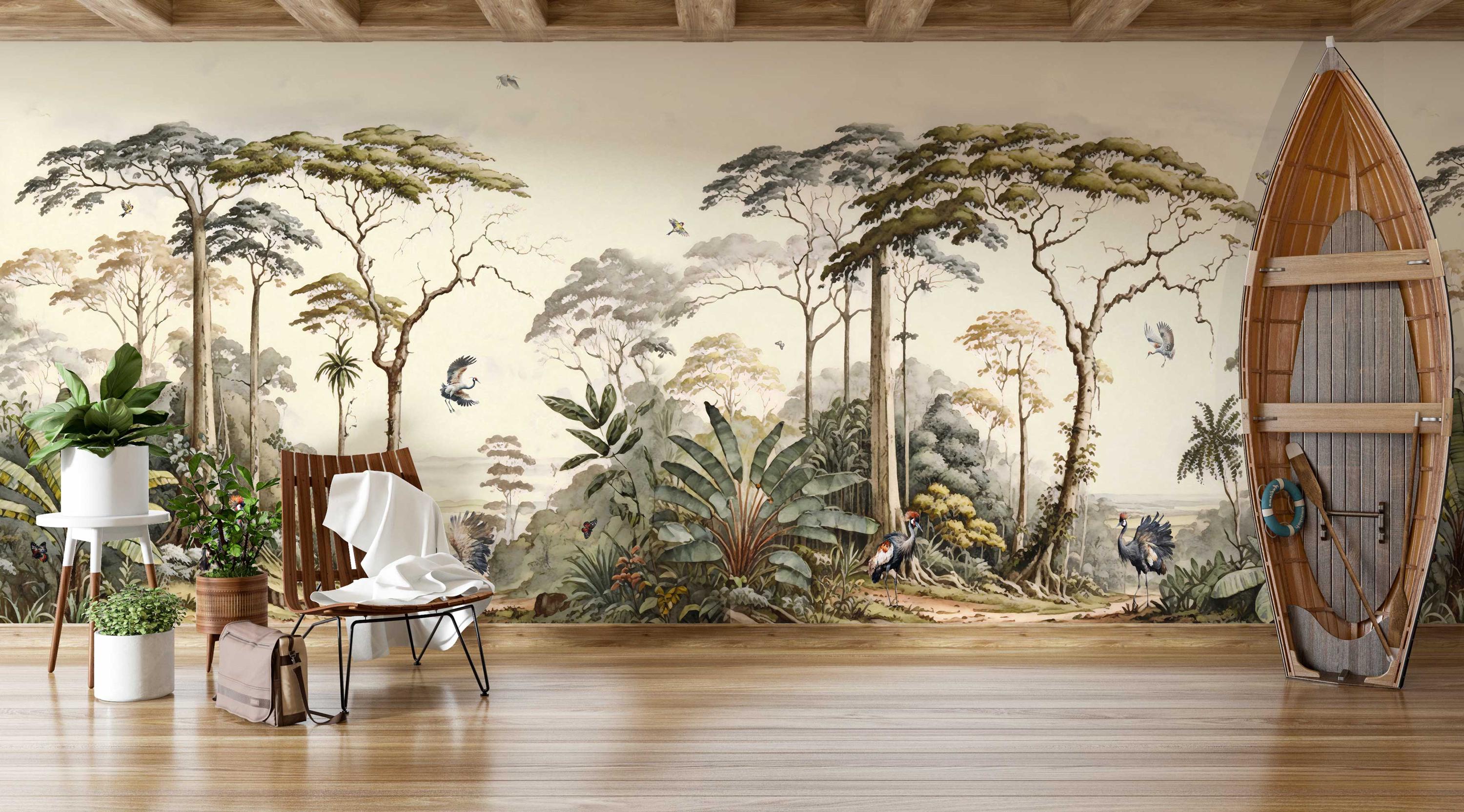 Boho and Forest Themed Wallpaper for Home Decor-brown Tones Wallpaper ...