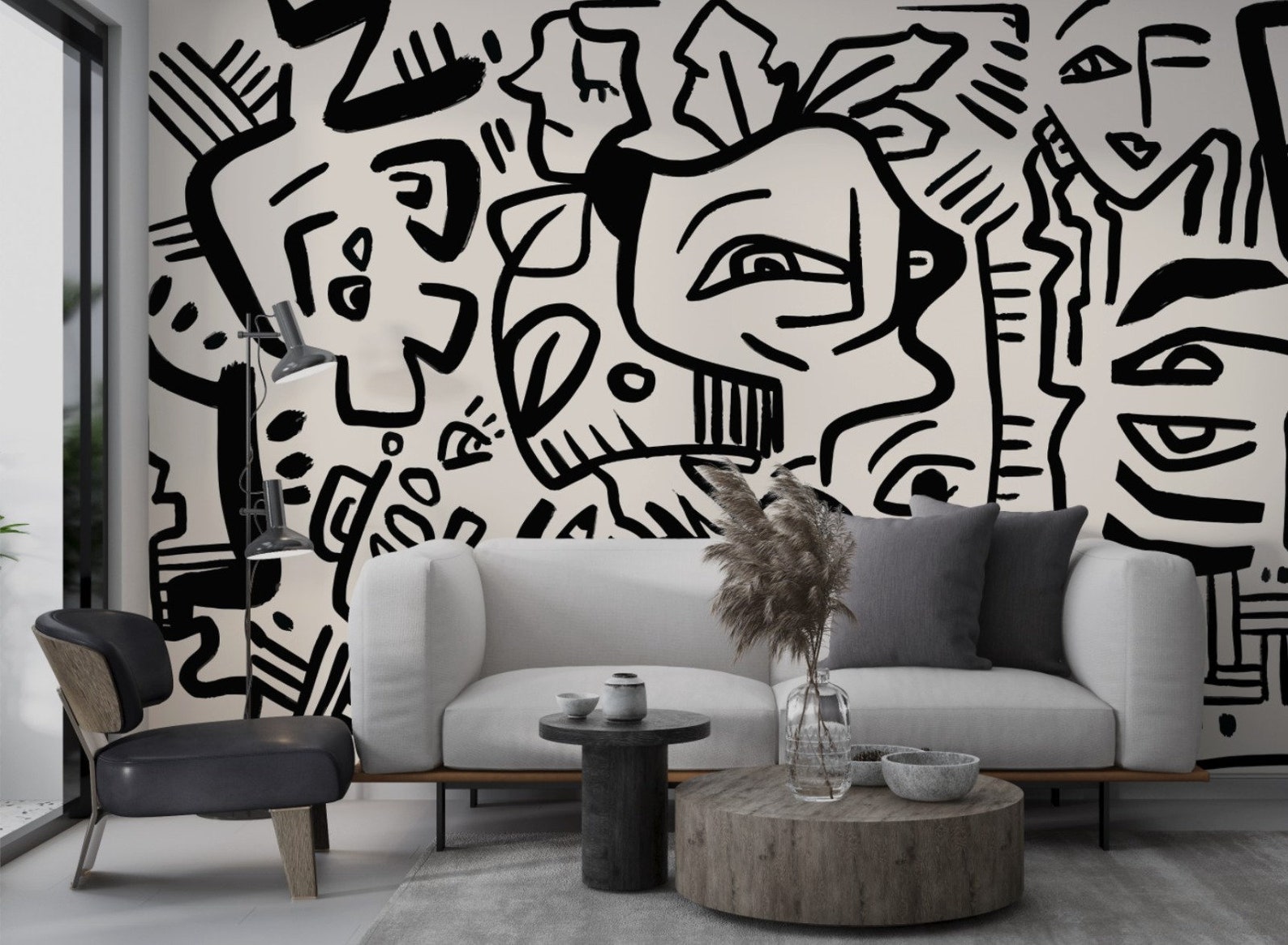 Abstract Removable Mural, Aesthetic Design Wallpaper, Bedroom Decor ...
