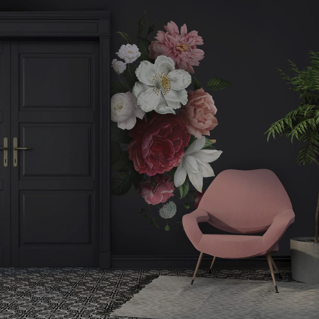 Big Flowers Themed Sticker Design for Home Decor-colorful Flowers Decal ...