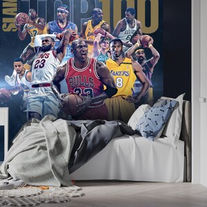 Basketball Design Wallpaper for Teenage Room-about Sport Mural Design ...