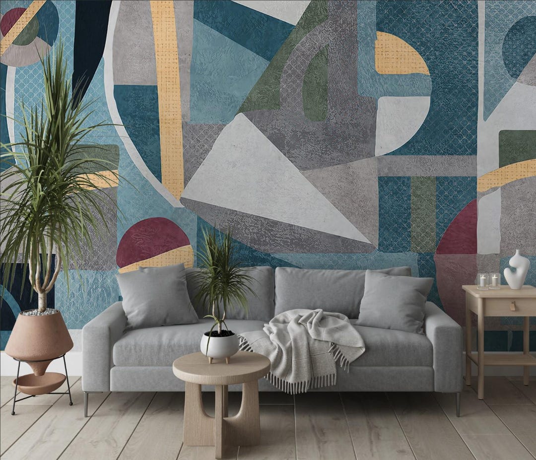 Buy Colorful Geometrical Patern Wallpaper Design for Home Decor ...