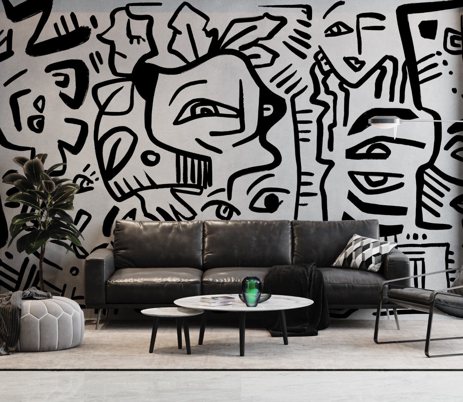 Abstract Removable Mural, Aesthetic Design Wallpaper, Bedroom Decor ...
