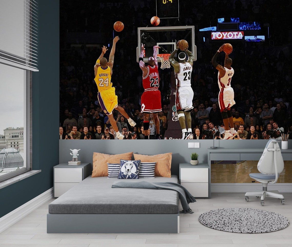 Basketball Themed Wallpaper, Sport Themed Teenage Room Mural ...