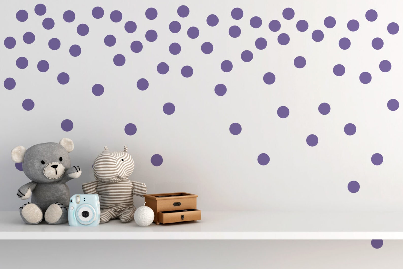 Purple Spotted Themed Sticker for Kids Room-purple Circle Design Decal ...