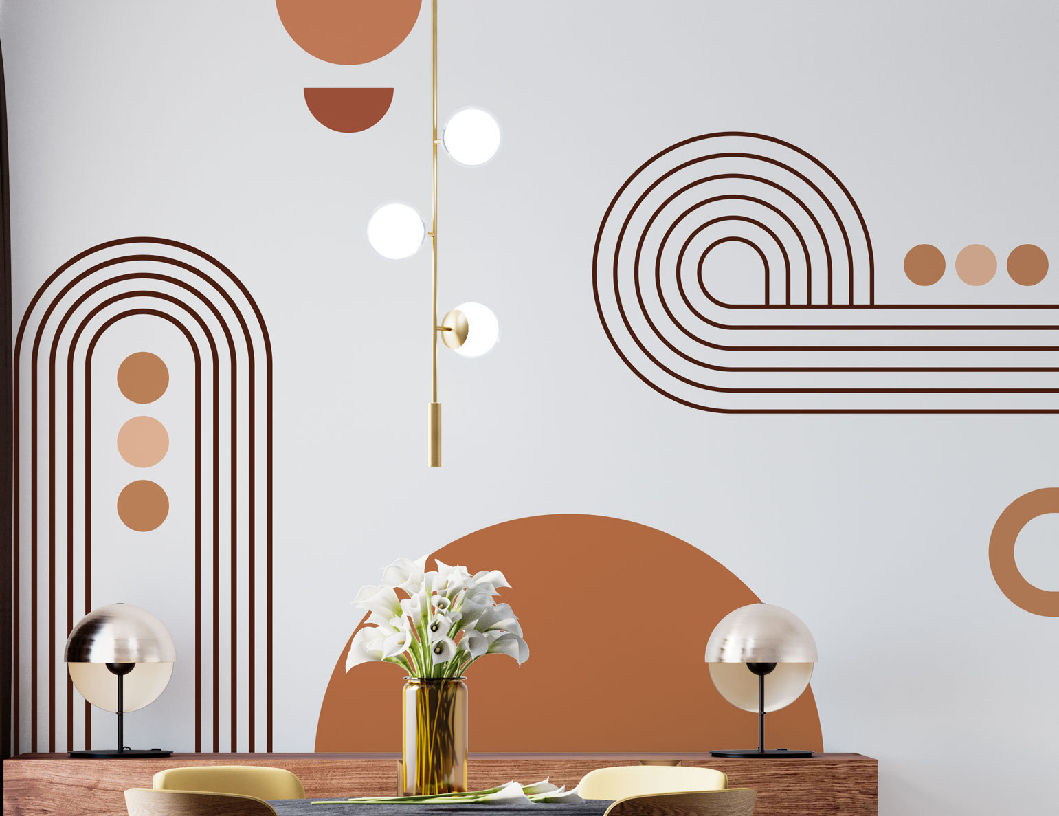 Boho Sticker Design for Luxury Home Decor-orange Aesthetic Decal Design ...