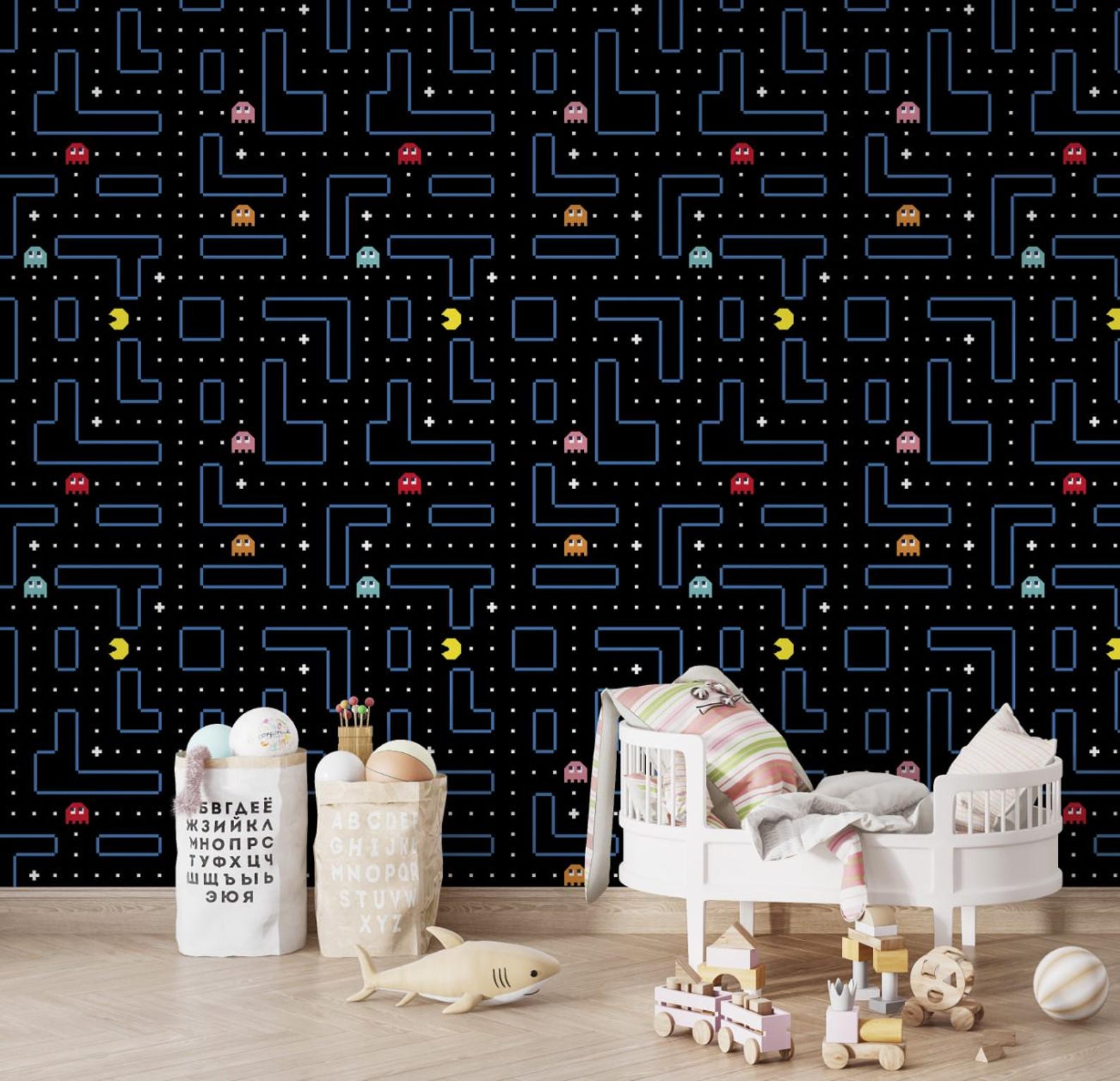Video Games Themed Wallpaper Design for Kids Room-concept Mural Design ...