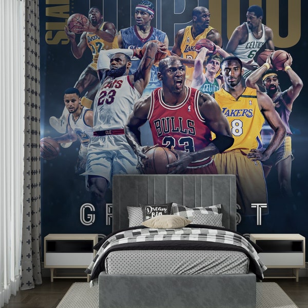 Basketball Themed Wallpaper, Sport Themed Teenage Room Mural ...