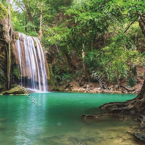 Waterfall Themed Wallpaper for Home Decor-view Design Mural With Peel ...