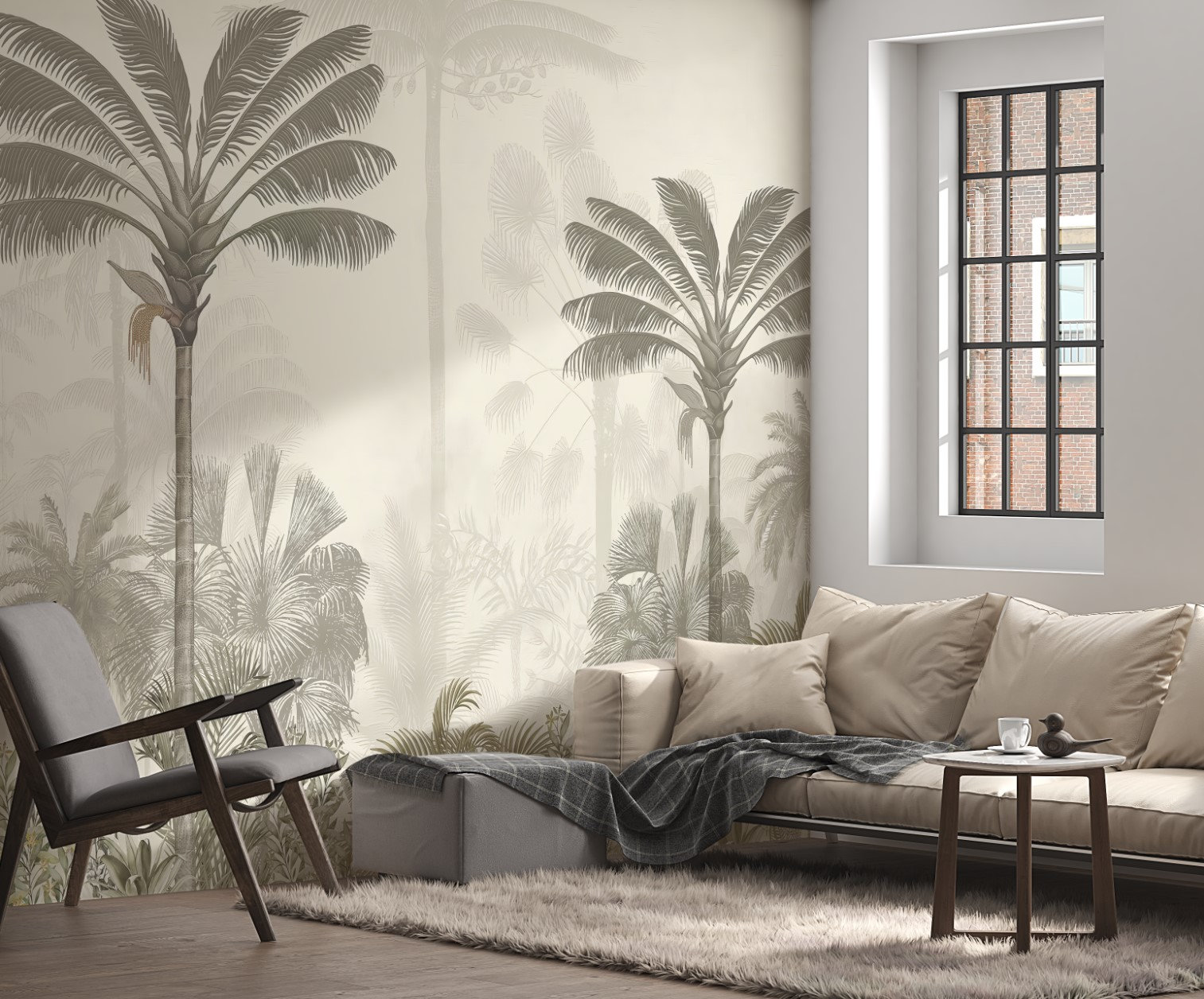 White and Forest Themed Wallpaper Design for Home Decor-floral Design ...