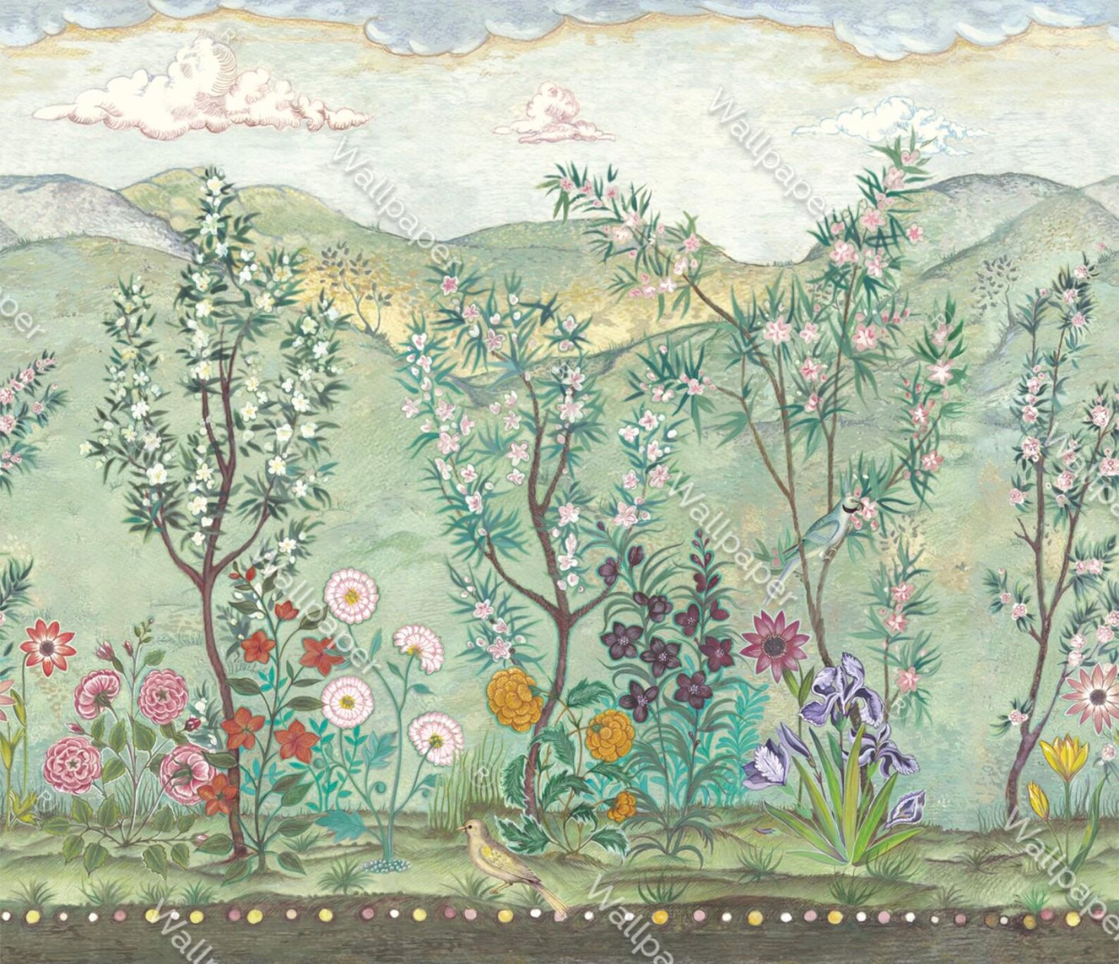 Wall Art Wallpaper Design for Home Decor -drawing Themed Floral Design ...