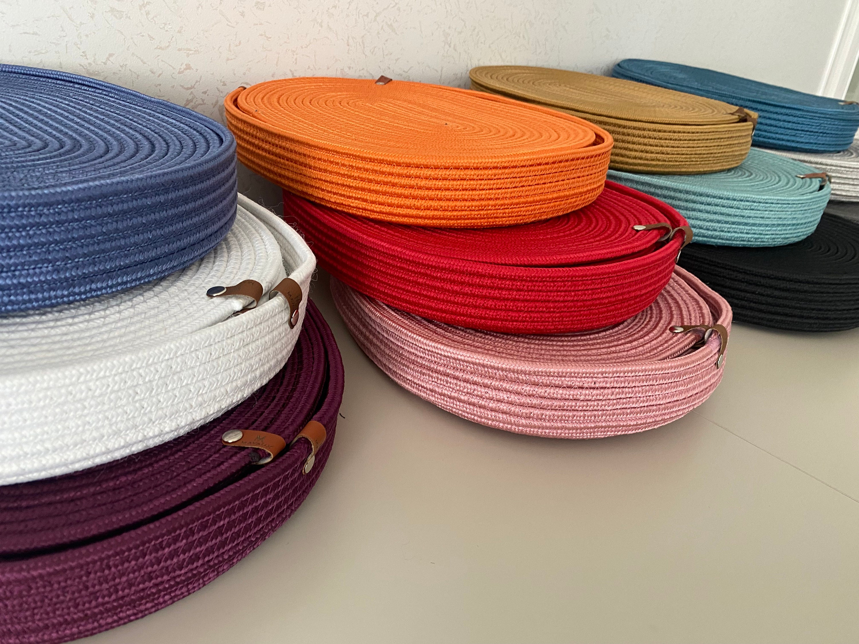 Oval Placemats, Cotton Rope Placemat, Dining Table Mats, Colorful ...