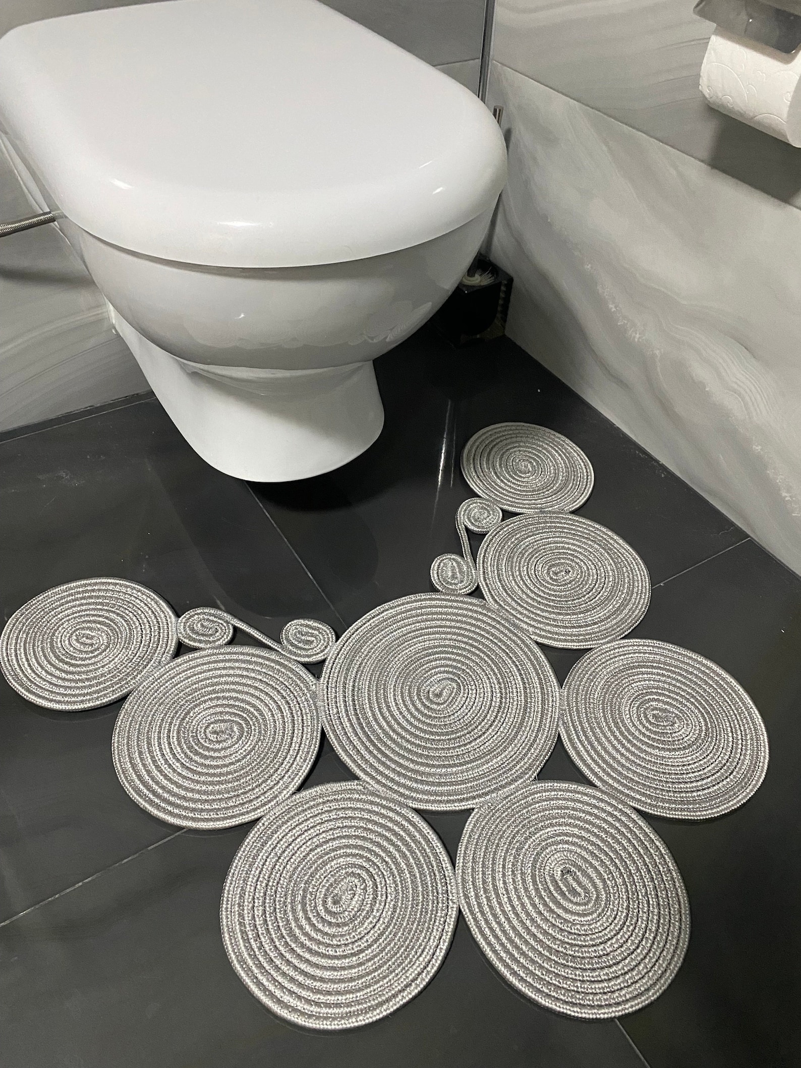 Bathroom Mat, Toilet Mat, Bath Mat Boho Style Mat, Colors: Gray - Etsy