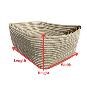 Custom Size Organizer, Cotton Rope Basket, Square Storage Basket ...