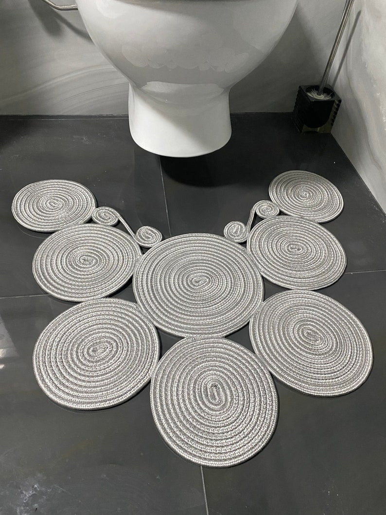 Bathroom Mat, Toilet Mat, Bath Mat Boho Style Mat, Colors: Gray - Etsy