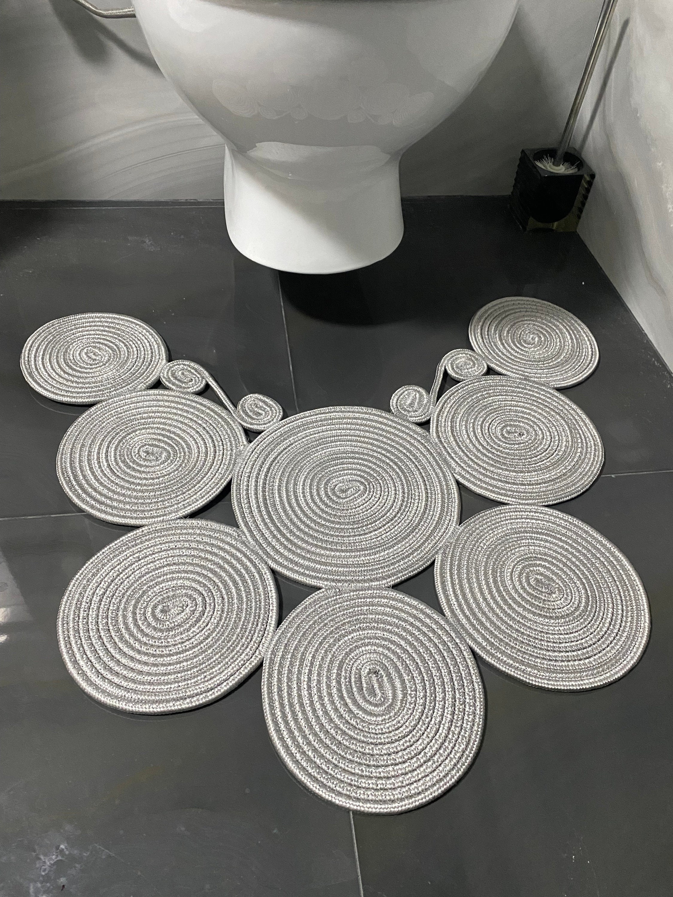 Bathroom Mat, Toilet Mat, Bath Mat Boho Style Mat, Colors: Gray - Etsy