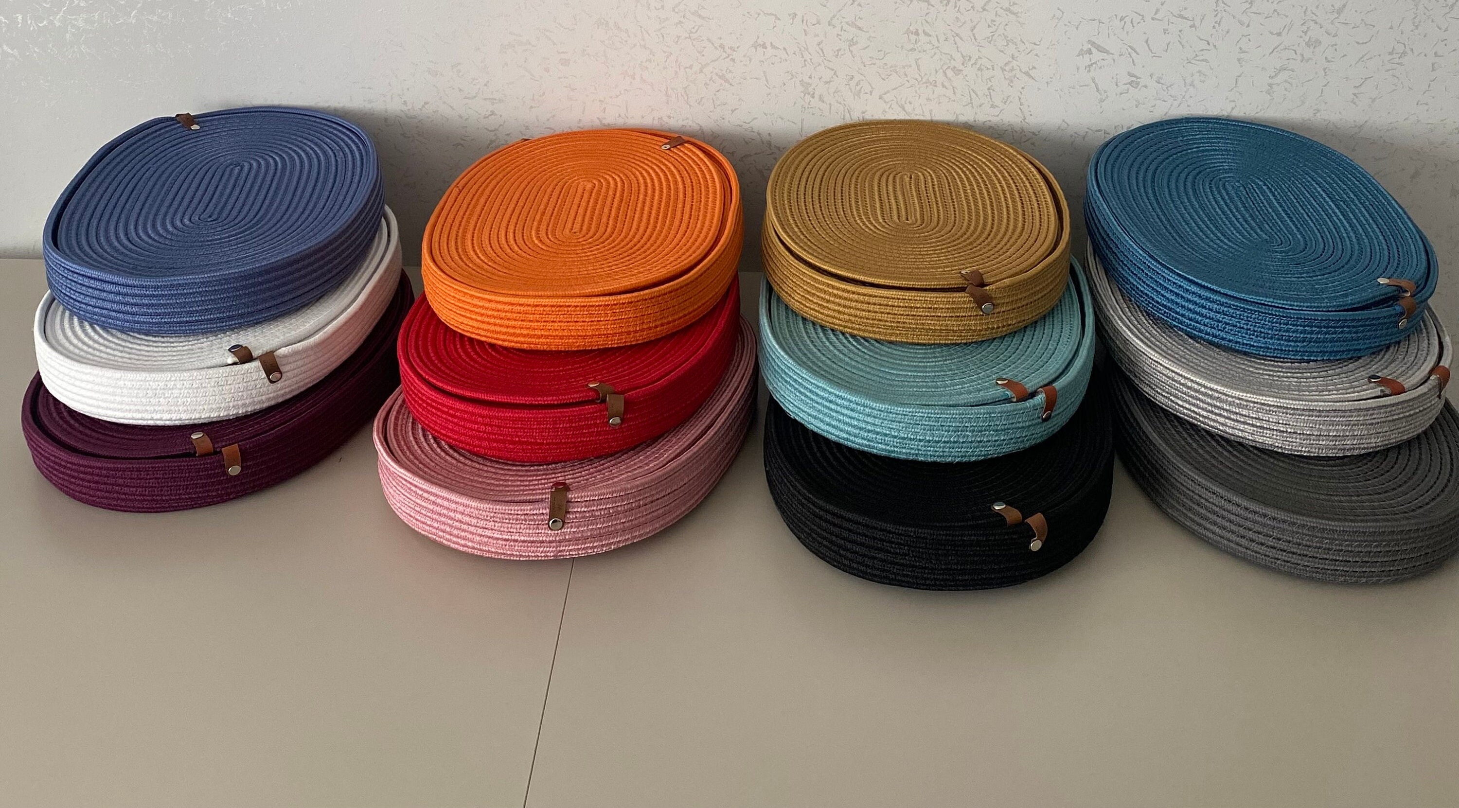 Oval Placemats, Cotton Rope Placemat, Dining Table Mats, Colorful ...