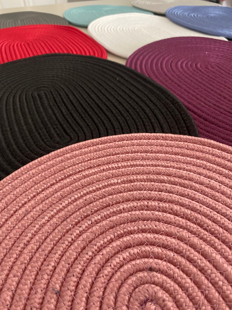 Oval Placemats, Cotton Rope Placemat, Dining Table Mats, Colorful ...