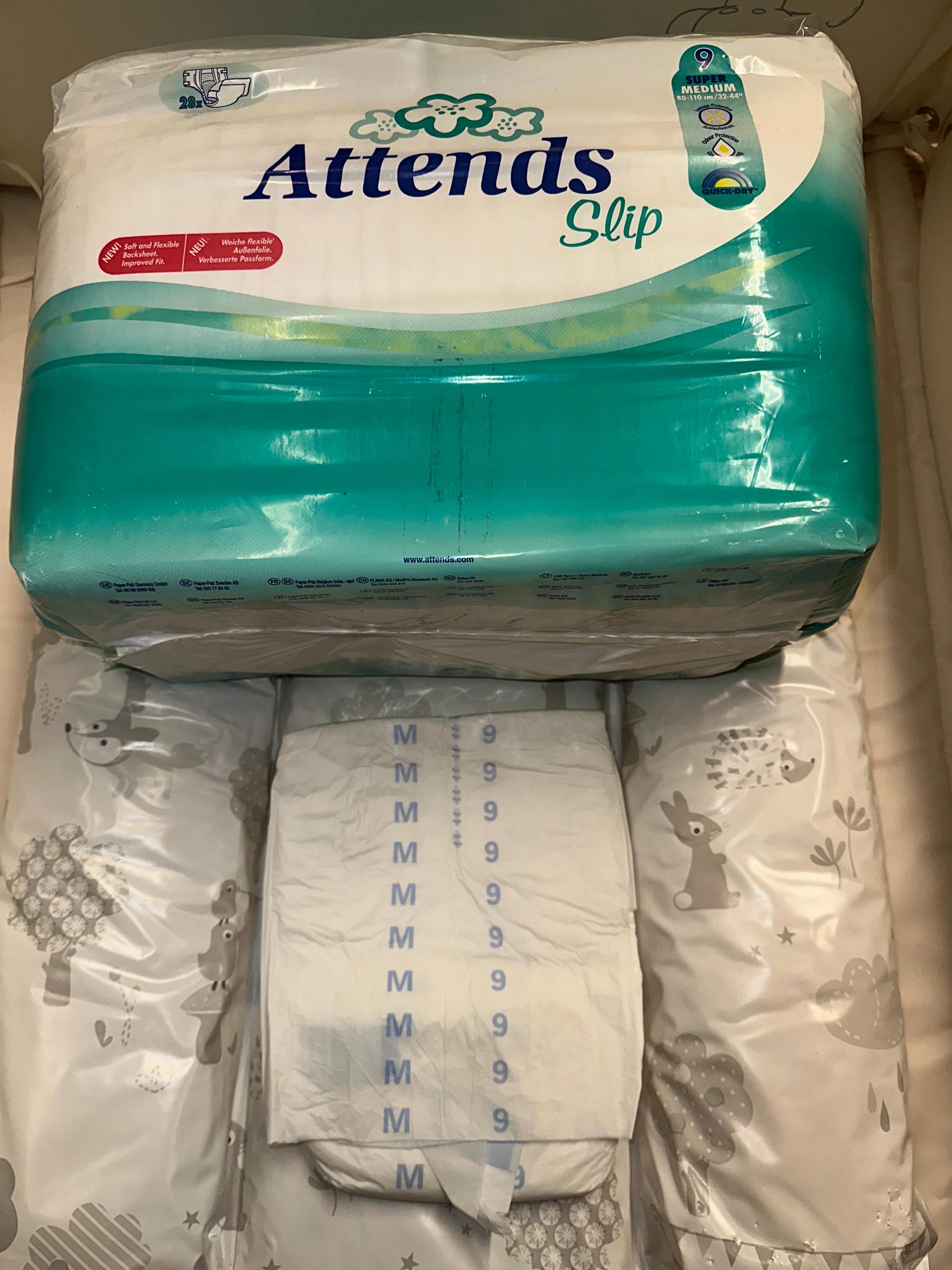 Vintage Attends Slip 9 Super Luier Voor Adult Baby Maat Medium Plastic ...