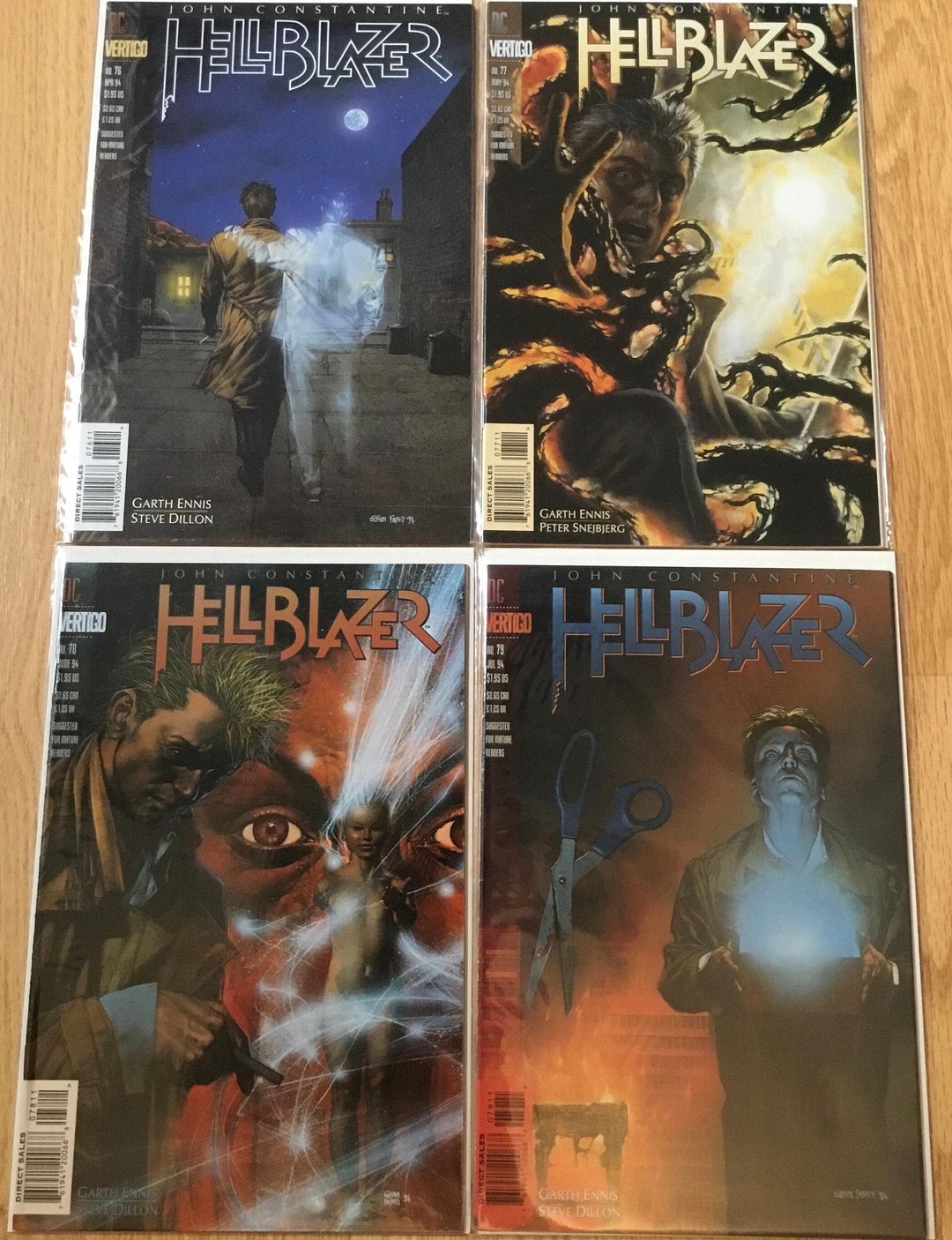 Hellblazer John Constantine #76 #77 #78 #79 DC Comics 1994 High Grade Lot Steve Dillon / Garth ...