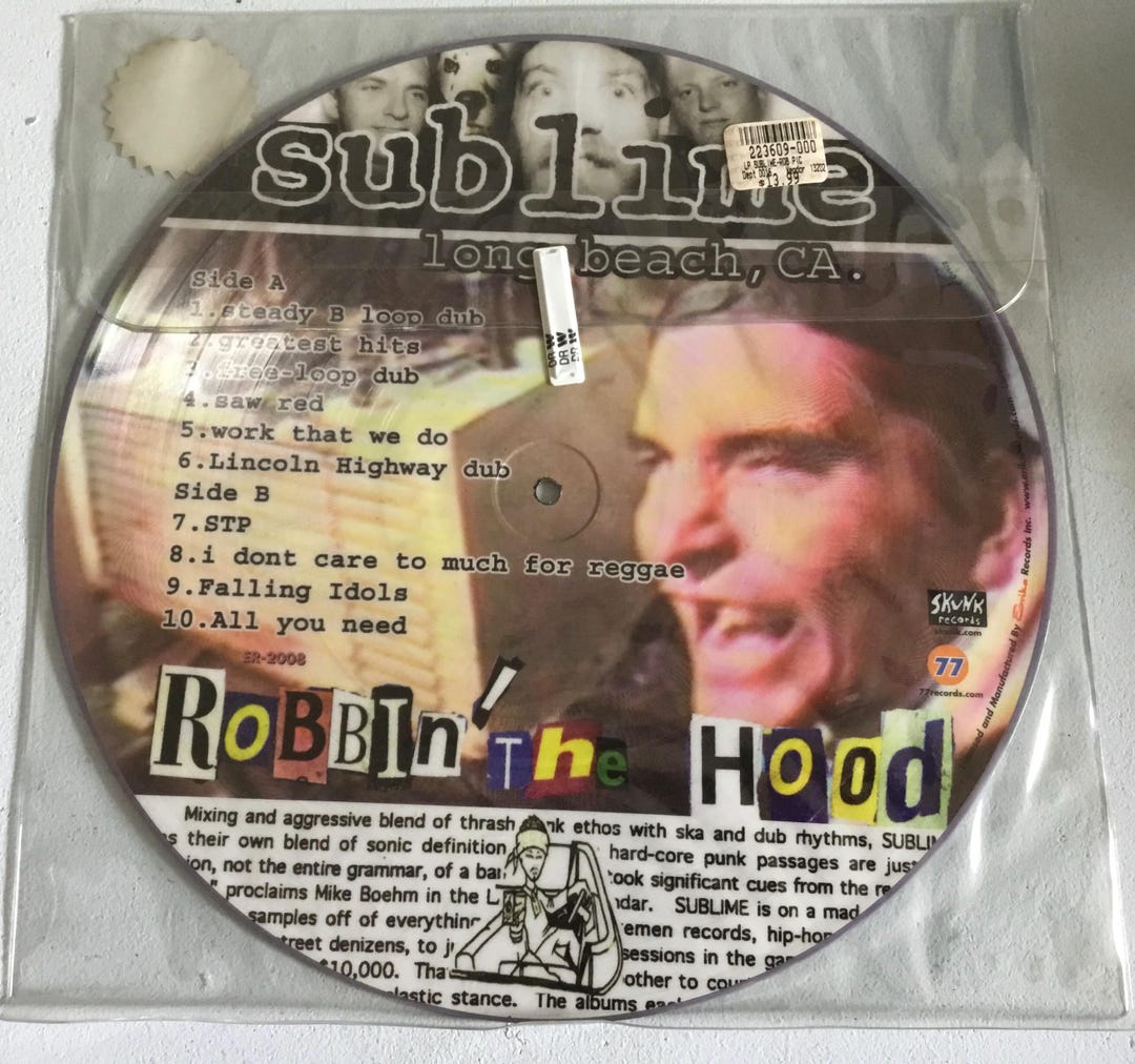 Sublime Robbin' the Hood Limited Edition Picture 12” Vinyl LP Skunk ...
