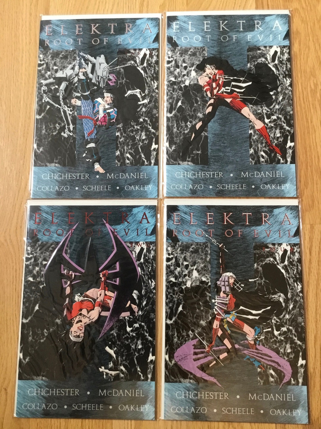 Elektra Root of Evil 1 2 3 4 Marvel Comics 1995 Mini Series Embossed ...
