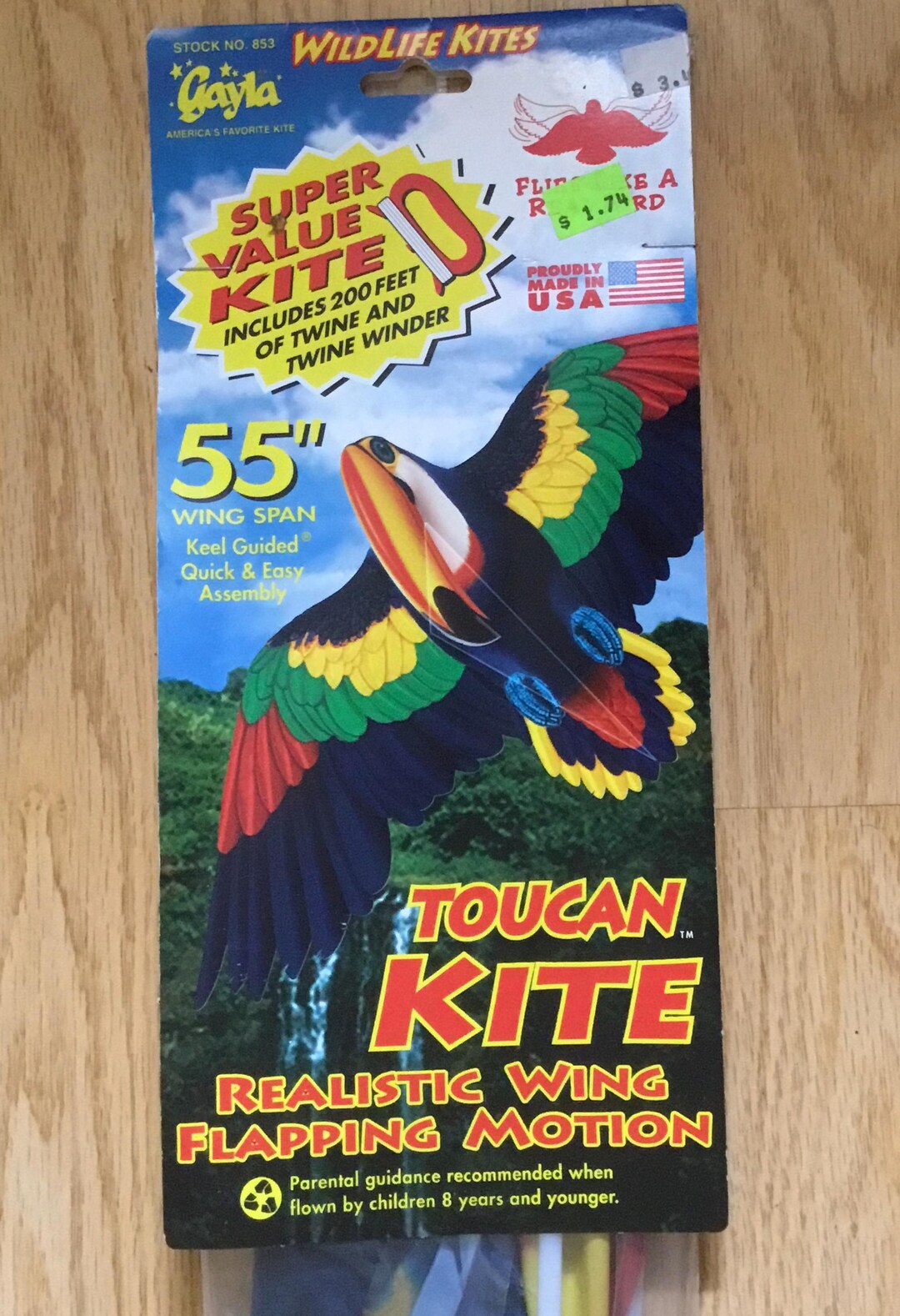 Gayla Wildlife Kites Toucan Bird Wing Flapper Motion Kite 55 Inch ...